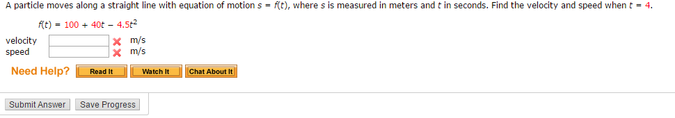 Solved A particle moves along a straight line with equation | Chegg.com