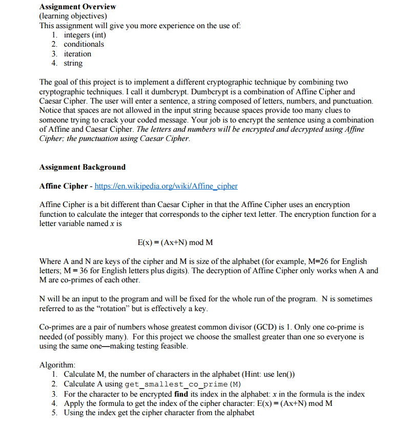 Solved Assignment Overview (learning objectives) This | Chegg.com