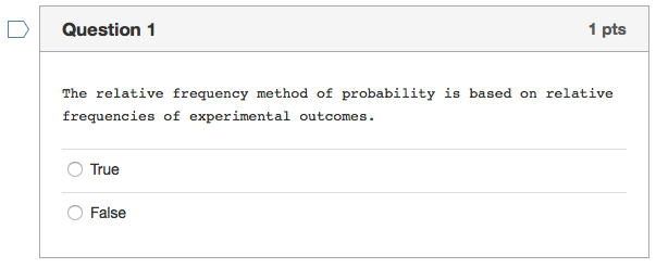 Solved The relative frequency method of probability is | Chegg.com