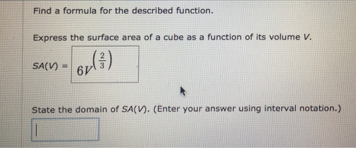 Solved Find a formula for the described function. Express | Chegg.com