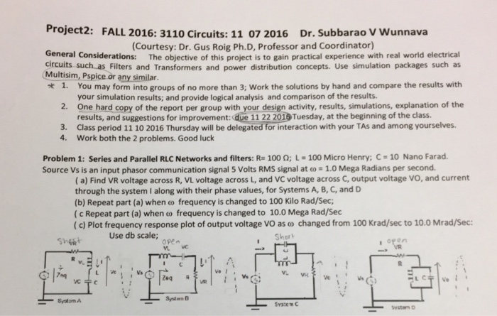 Solved General Considerations: The objective of this project | Chegg.com