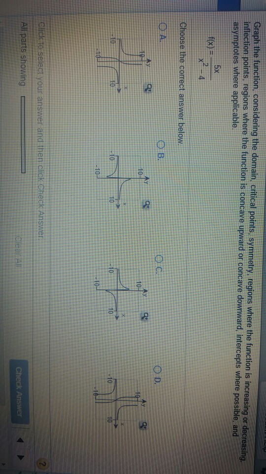 Solved Graph the function, considering the domain, critical | Chegg.com