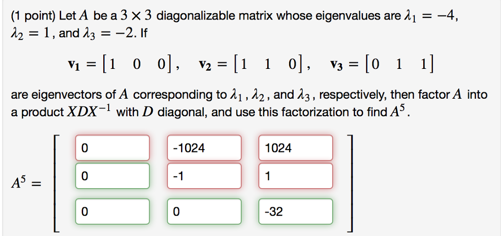 Solved 1 Point Let A Be A 3 × 3 Diagonalizable Matrix