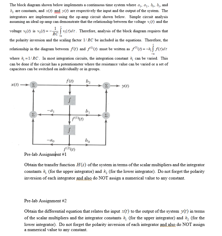 Solved The block diagram shown below implements a continuous | Chegg.com