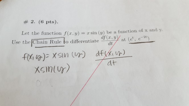 Solved # 1" (6 pts. ) Let f(r.y) = r2+e partial derivatives | Chegg.com