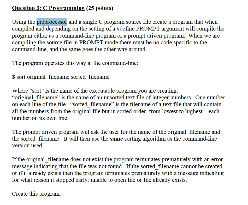 Solved Question 3 C Programming 25 Points Using The