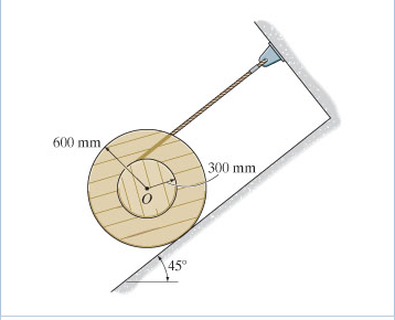 Solved The spool has a mass of 115kg and a radius of | Chegg.com