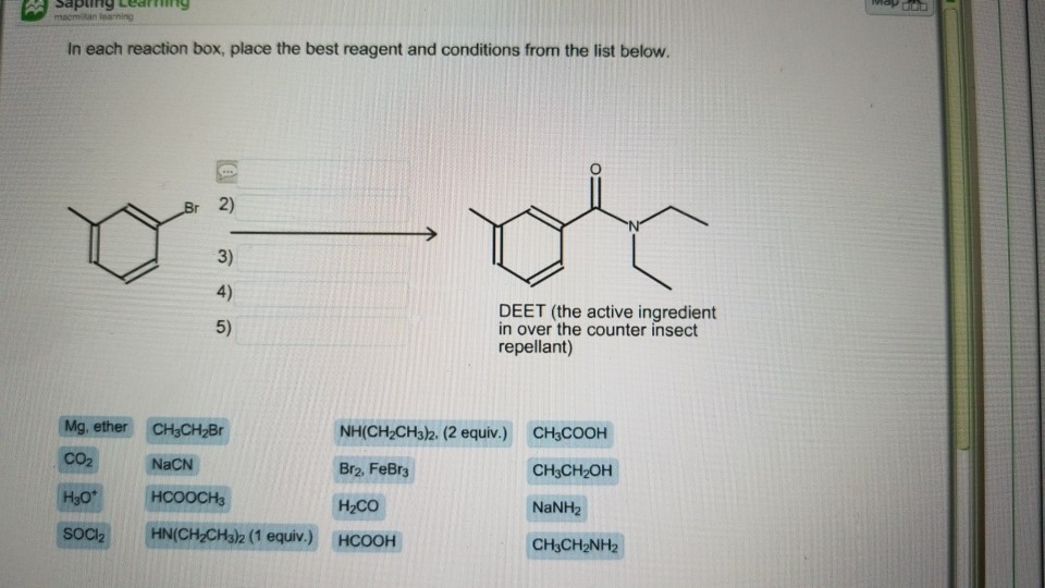 Solved In each reaction box, place the best reagent and | Chegg.com