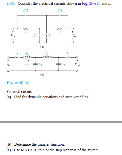 Solved 3-36. Consider the electrical circuits shown in Fig. | Chegg.com