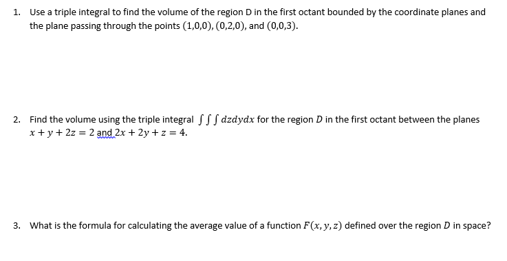 Solved Use a triple integral to find the volume of the | Chegg.com