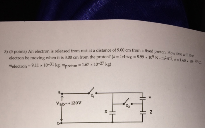 Solved An Electron Is Released From Rest