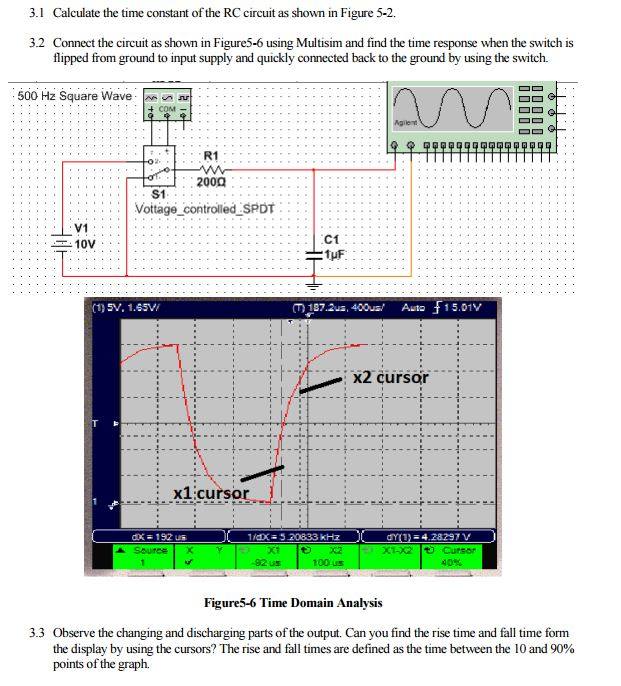 Solved 3 1 Calculate The Time Constant Of The Rc Circuit As