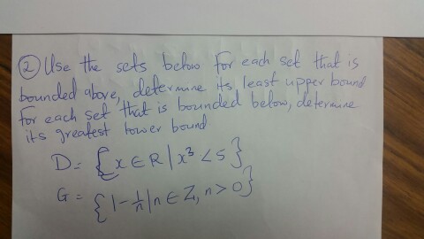 Solved Use the sets below for each set that is bounded | Chegg.com
