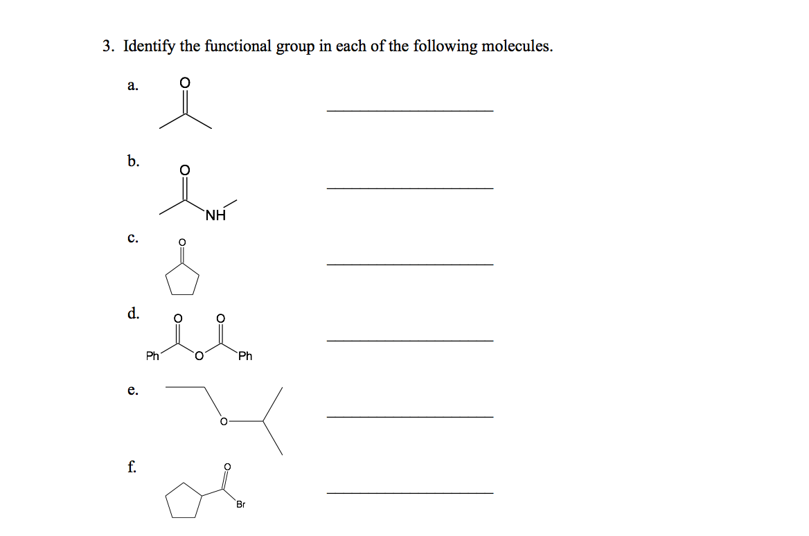 Solved Identify the functional group in each of the | Chegg.com