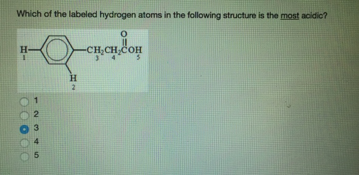 Solved Which of the labeled hydrogen atoms in the following | Chegg.com