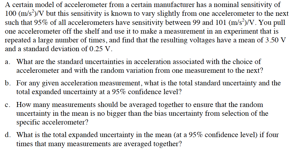 Solved A certain model of accelerometer from a certain | Chegg.com