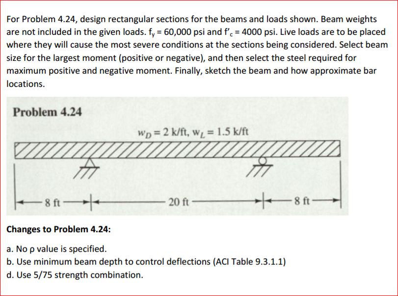 Solved Design rectangular sections for the beams and loads | Chegg.com