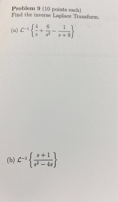 Solved Find the inverse Laplace Transform Laplace | Chegg.com
