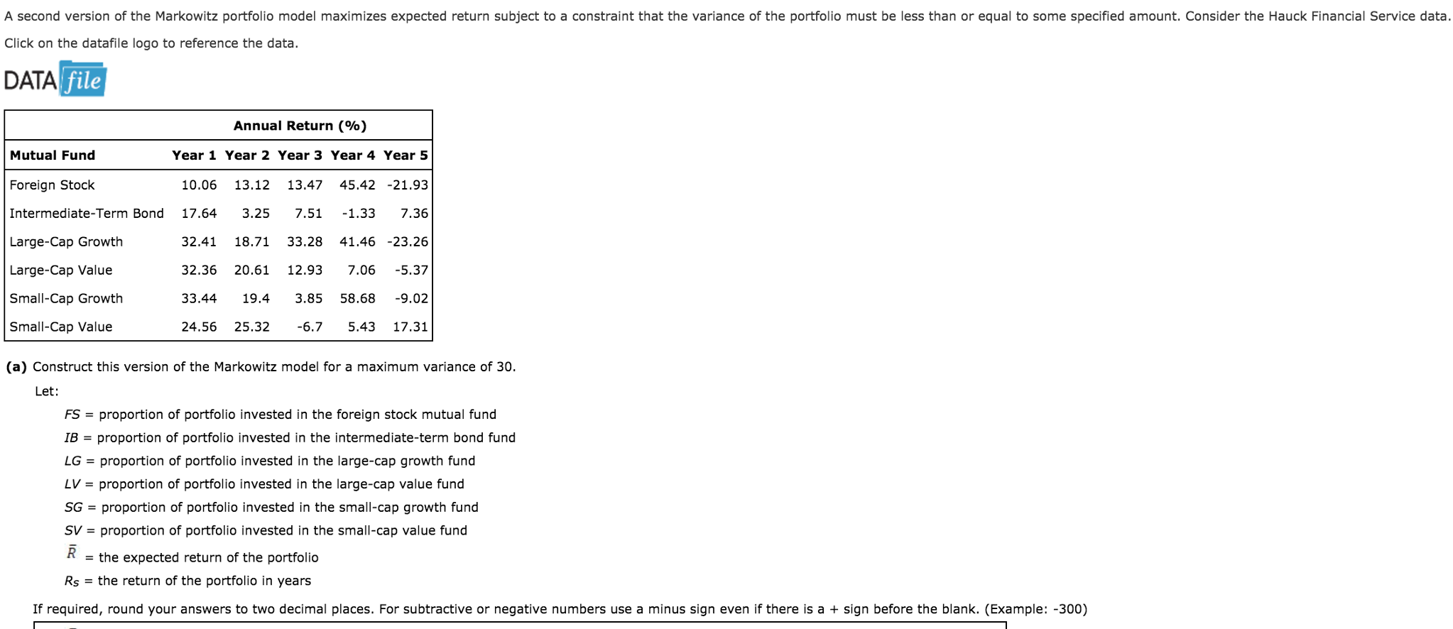 Mutual Fund Foreign Stock Intermediate-Term Bond | Chegg.com