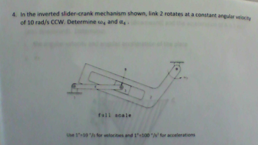 4. In the inverted slider-crank mechanism shown, link | Chegg.com