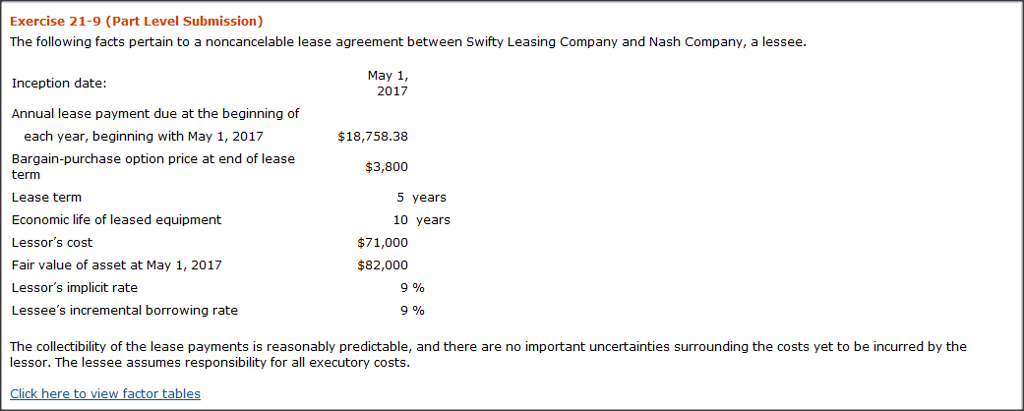 Solved Exercise 21-9 (Part Level Submission) The following | Chegg.com