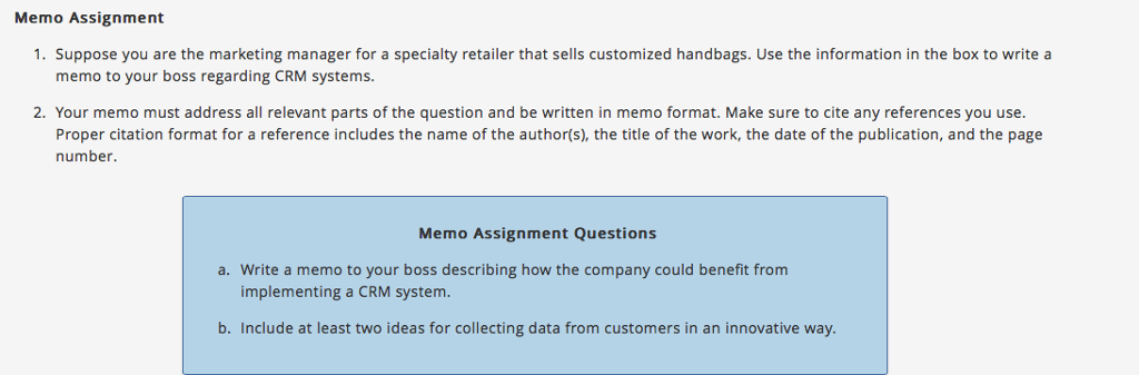 Memo Assignment 1. Suppose you are the marketing | Chegg.com