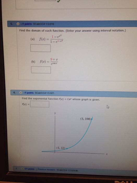 Solved Find the domain of each function. (Enter your answer | Chegg.com
