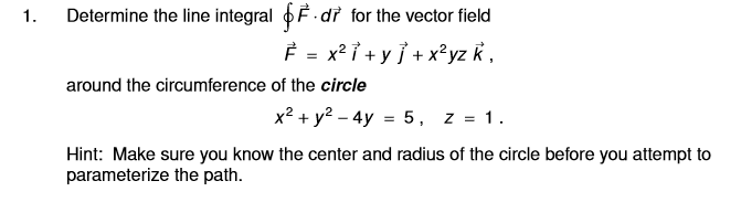 Solved 1. Determine the line integral F.d for the vector | Chegg.com