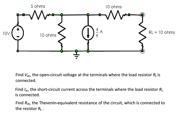 Solved Find Voc, the open-circuit voltage at the terminals | Chegg.com