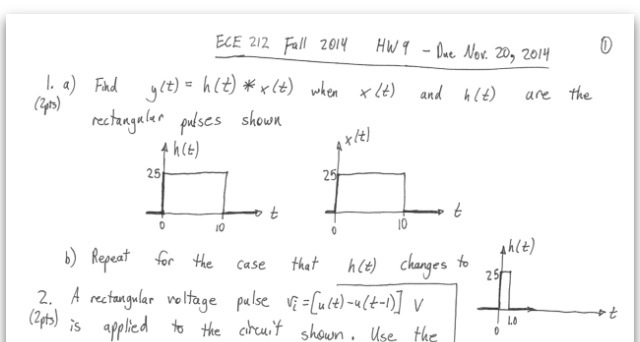 Solved Find y(t) = h(t) x x(t) when x(t) and h(t) are the | Chegg.com