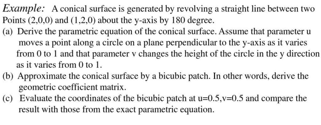 Example: A conical surface is generated by revolving | Chegg.com