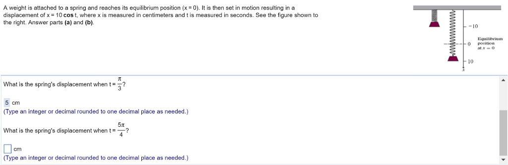 Solved A weight is attached to a spring and reaches its | Chegg.com