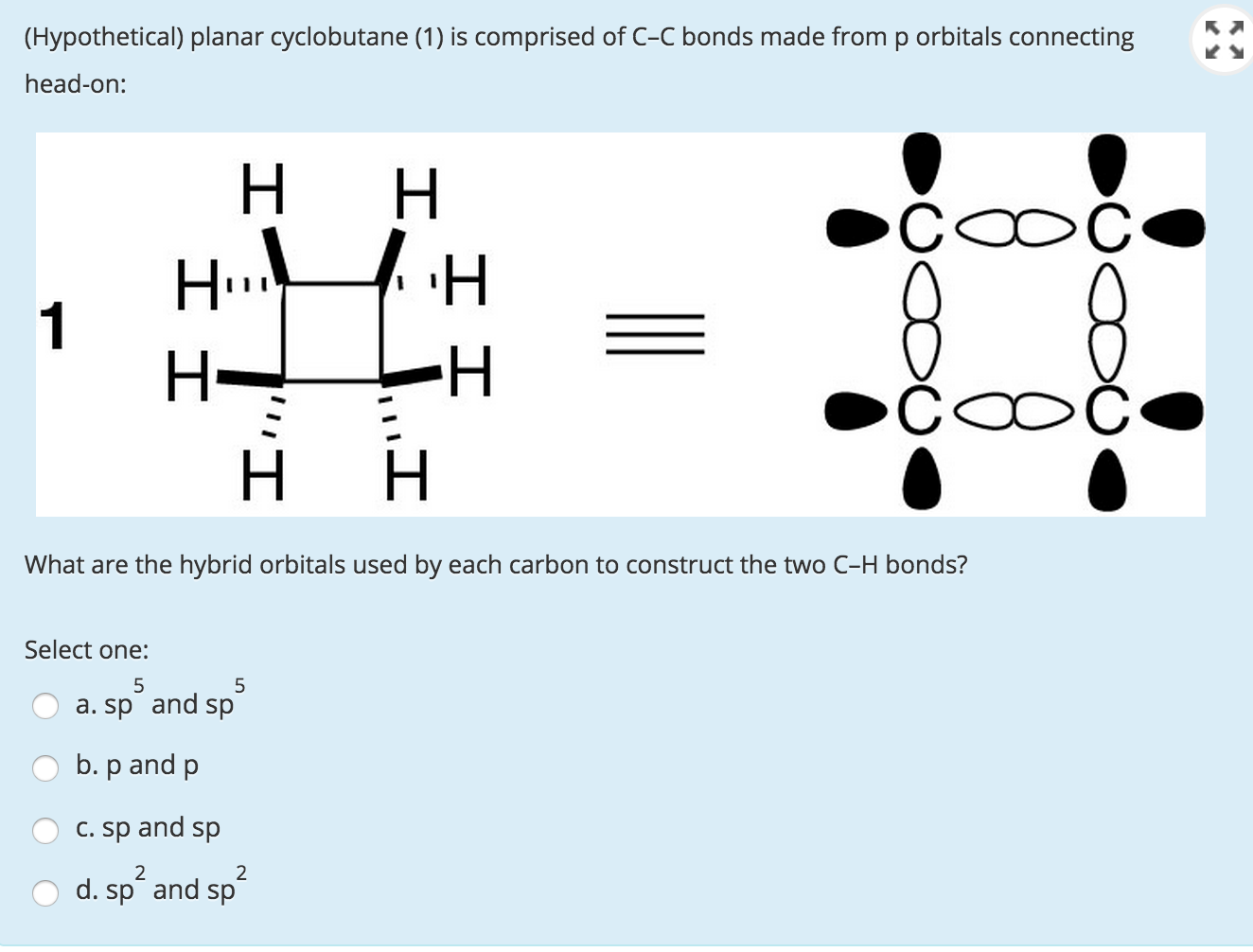Solved (Hypothetical) planar cyclobutane (1) is comprised of | Chegg.com