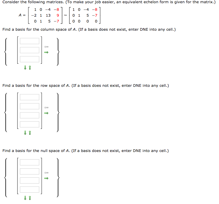 Solved Consider the following matrices. (To make your job | Chegg.com