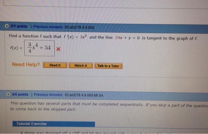 Solved Find a function f such that f '(x) = 3x^3 and the | Chegg.com