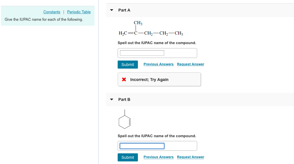 Solved Part A Constants | Periodic Table Give the IUPAC | Chegg.com