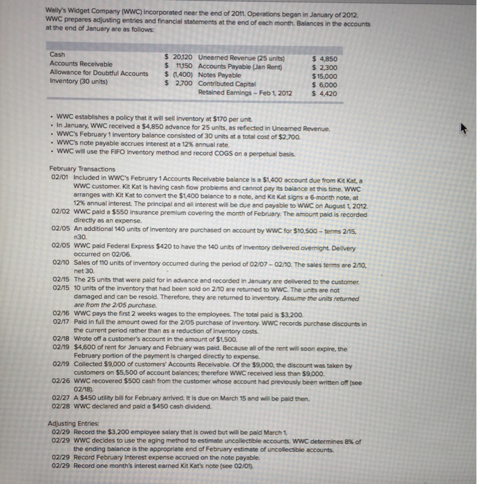 Solved Required: 1-a. Prepare all February journal entries | Chegg.com