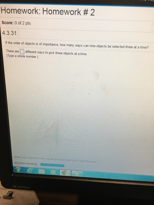 Solved If The Order Of Objects Is Of Importance How Many