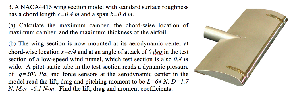 Solved 3.A NACA4415 wing section model with standard surface | Chegg.com