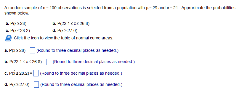 Solved A Random Sample Of N 100 Observations Is Selected