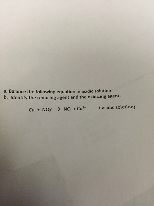 Solved Balance the following equation in acidic solution. | Chegg.com