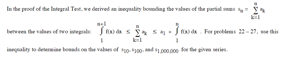Solved In the proof of the Integral Test, we derived an | Chegg.com