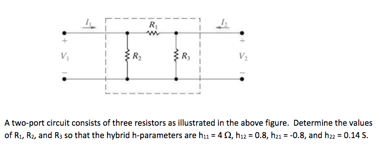 Solved R1 12 Vi R3 V2 A two-port circuit consists of three | Chegg.com