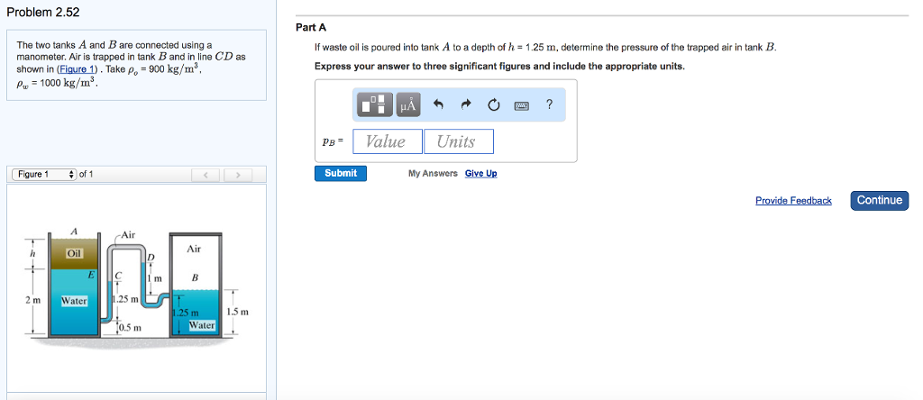 Solved The two tanks A and B are connected using a | Chegg.com