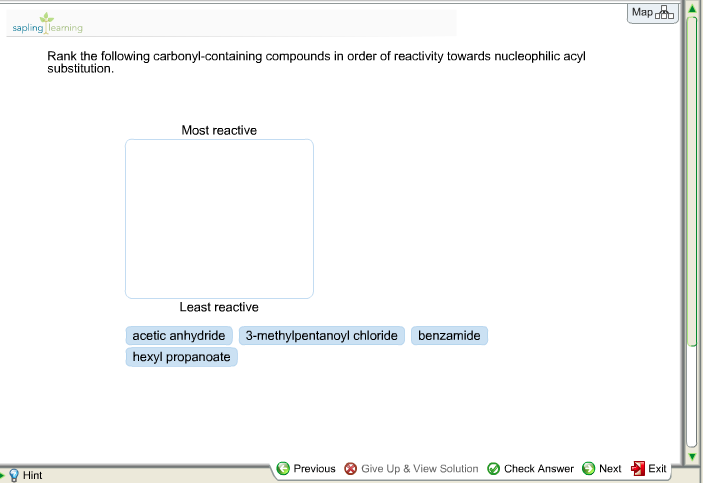 Solved: Map Pling Rank The Following Carbonyl-containing C... | Chegg.com