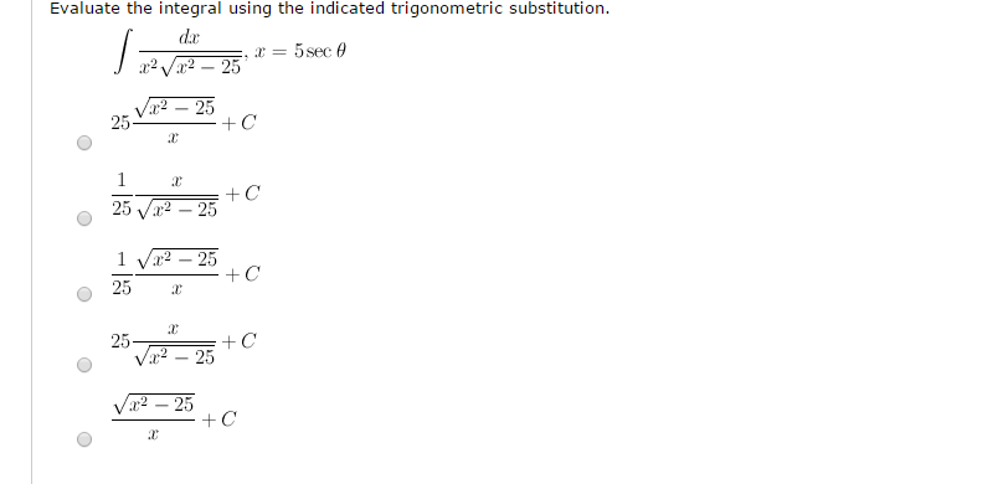 Solved Evaluate the integral using the indicated | Chegg.com