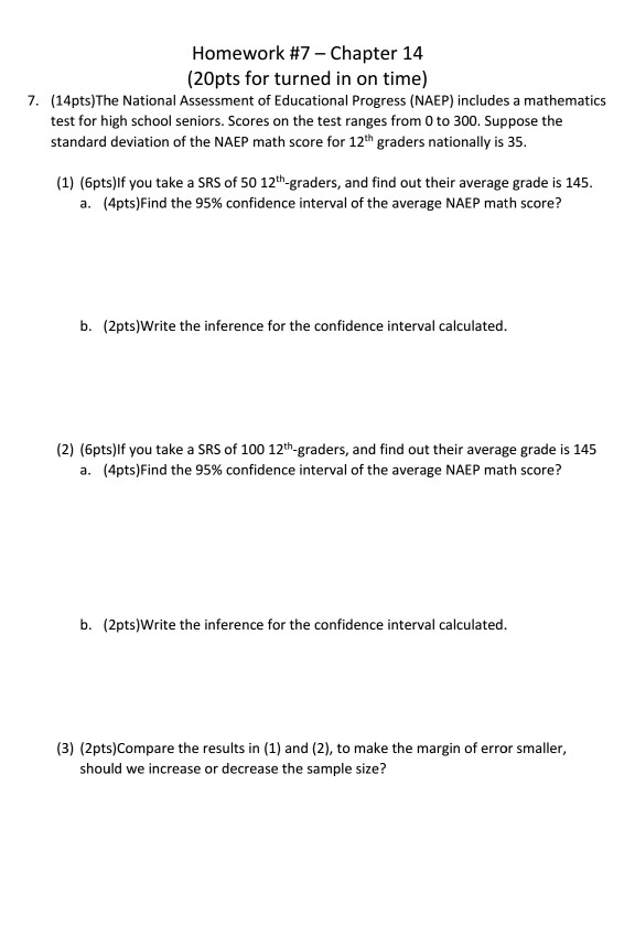 Solved Homework #7-Chapter 14 (20pts for turned in on time) | Chegg.com