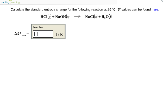 Solved pling. learning Calculate the standard entropy change | Chegg.com
