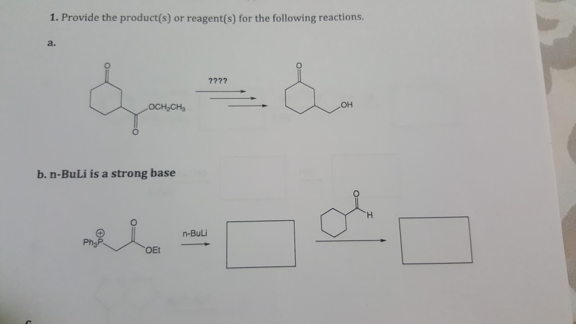Solved Provide the product(s) or reagent(s) for the | Chegg.com