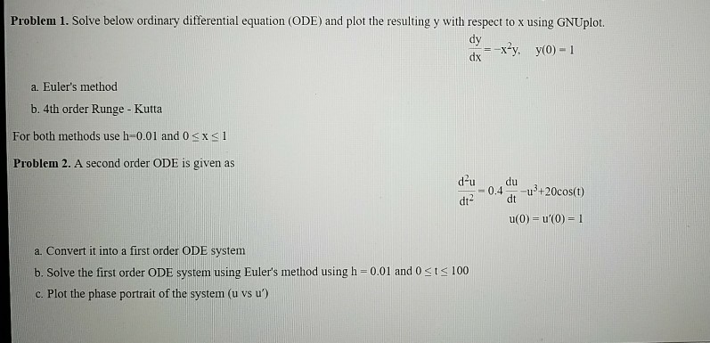 Solved Problem 1. Solve below ordinary differential equation | Chegg.com